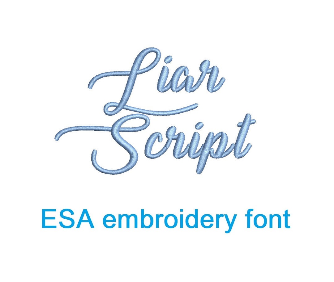 Liar Script ESA Embroidery Font With Commercial License (MHA) - Etsy