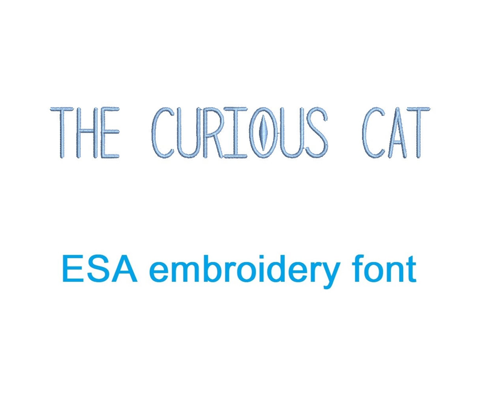 The Curious Cat ESA Embroidery Font (MHA) - Etsy
