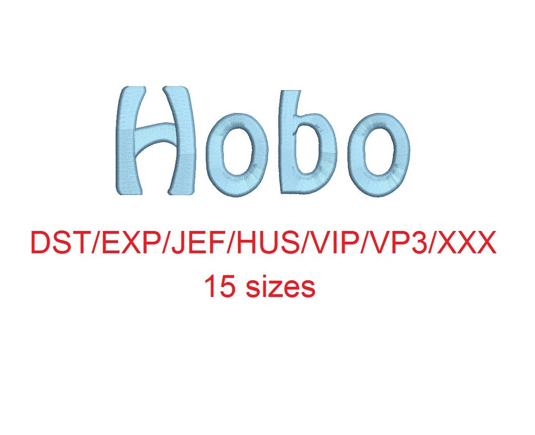 Hobo Embroidery Font: 15 Sizes (digital Download) - Etsy
