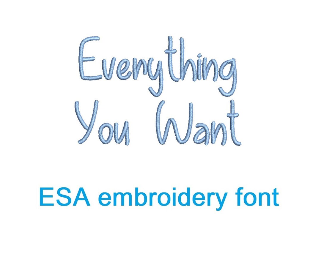 Everything You Want ESA Embroidery Font With Commercial License (MHA ...