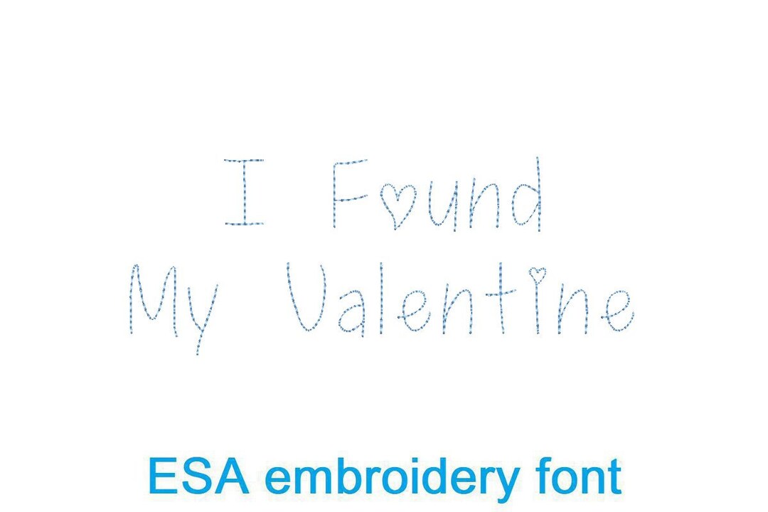 I Found My Valentine Bean Stitch ESA Embroidery Font (MHA) - Etsy