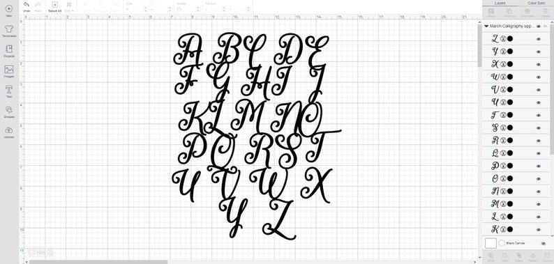 March Calligraphy Script Font Svg/eps/dxf Alphabet Cutting - Etsy