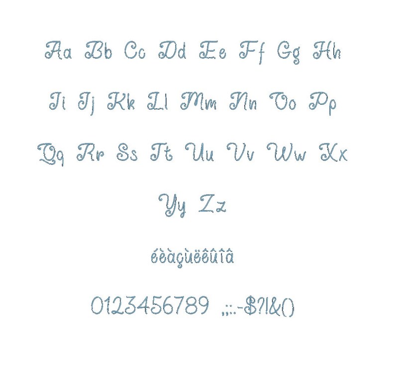 Qtie Script Embroidery Font Formats PESBX 16 Sizes French and - Etsy