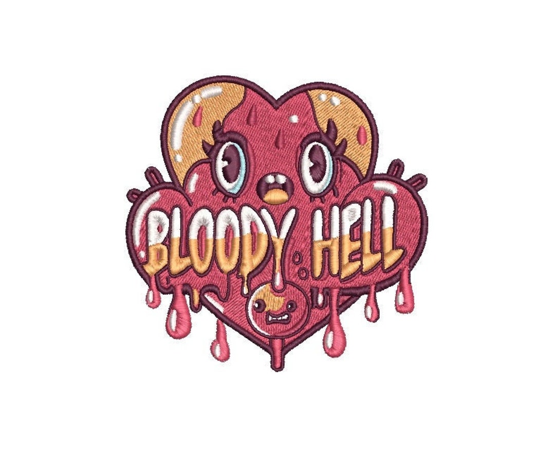 Bloody Hell Embroidery Design - 4 Sizes, 9 Colors, 8 Machine File ...