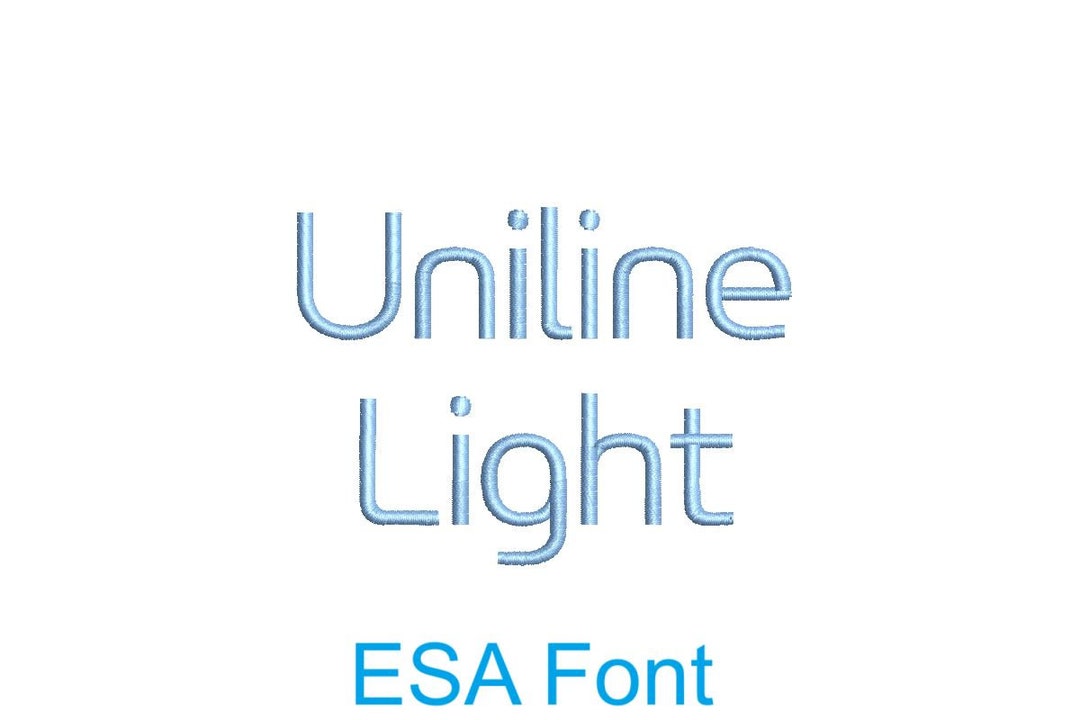 Uniline Light ESA Embroidery Font - Etsy