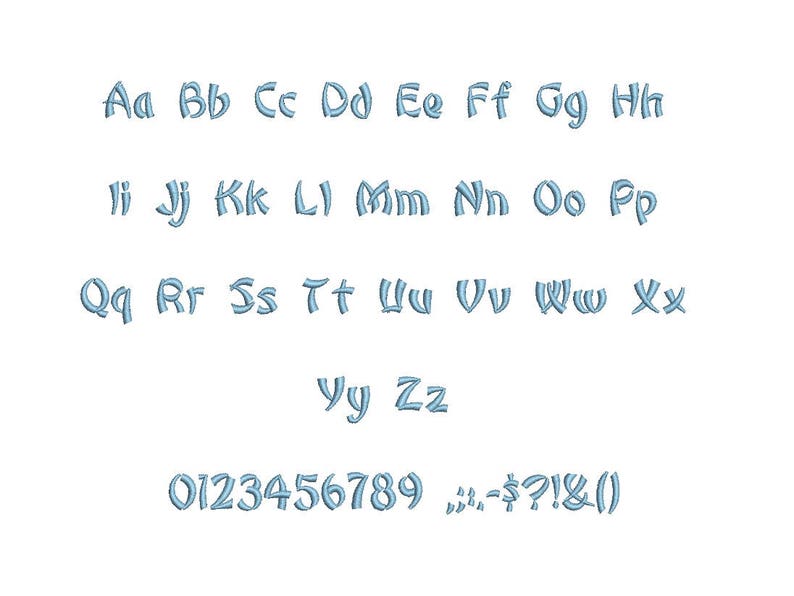 Mooncake Embroidery Font Dst/exp/jef/hus/vip/vp3/xxx 15 Sizes | Etsy