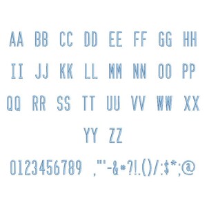 Tall Block Narrow Embroidery Font - 12 Sizes and 9 File Formats - Etsy