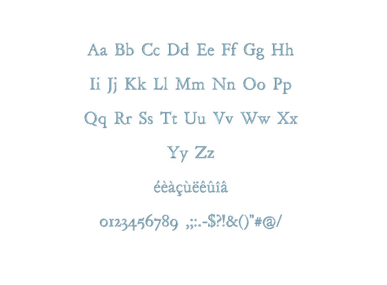 Day Roman Embroidery Font PESBX 10 Sizes From 0.25 to | Etsy