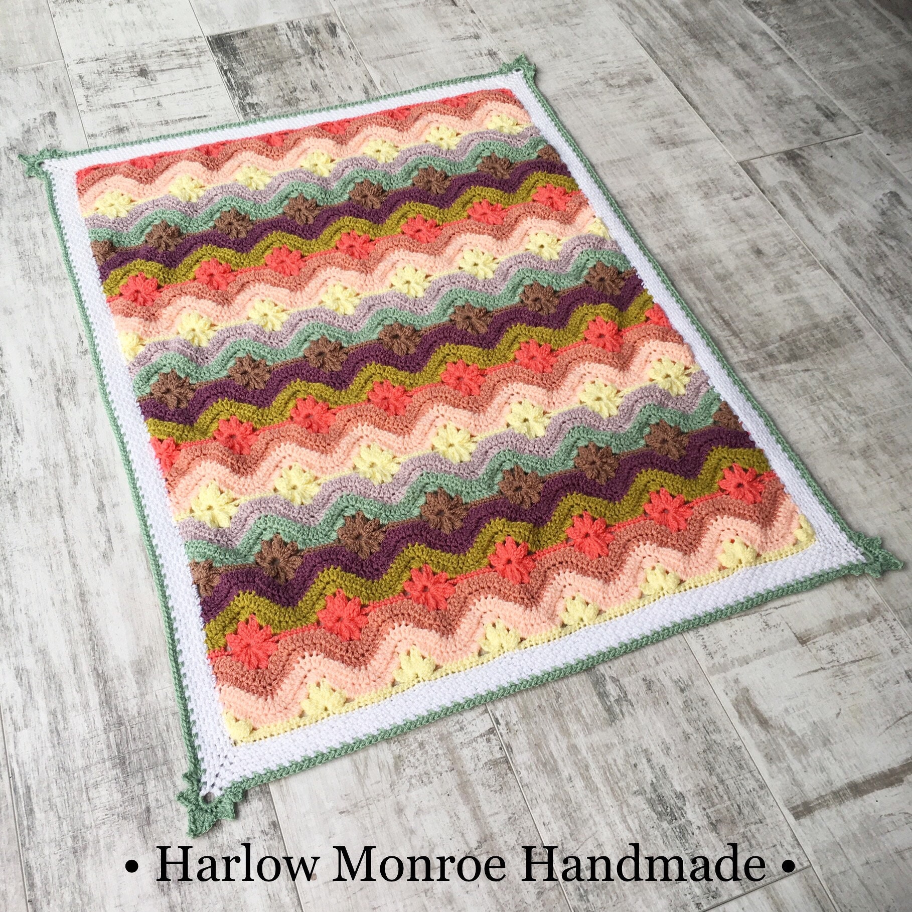 Daisy Chain Blanket Crochet PATTERN - Digital Download PDF File in UK ...