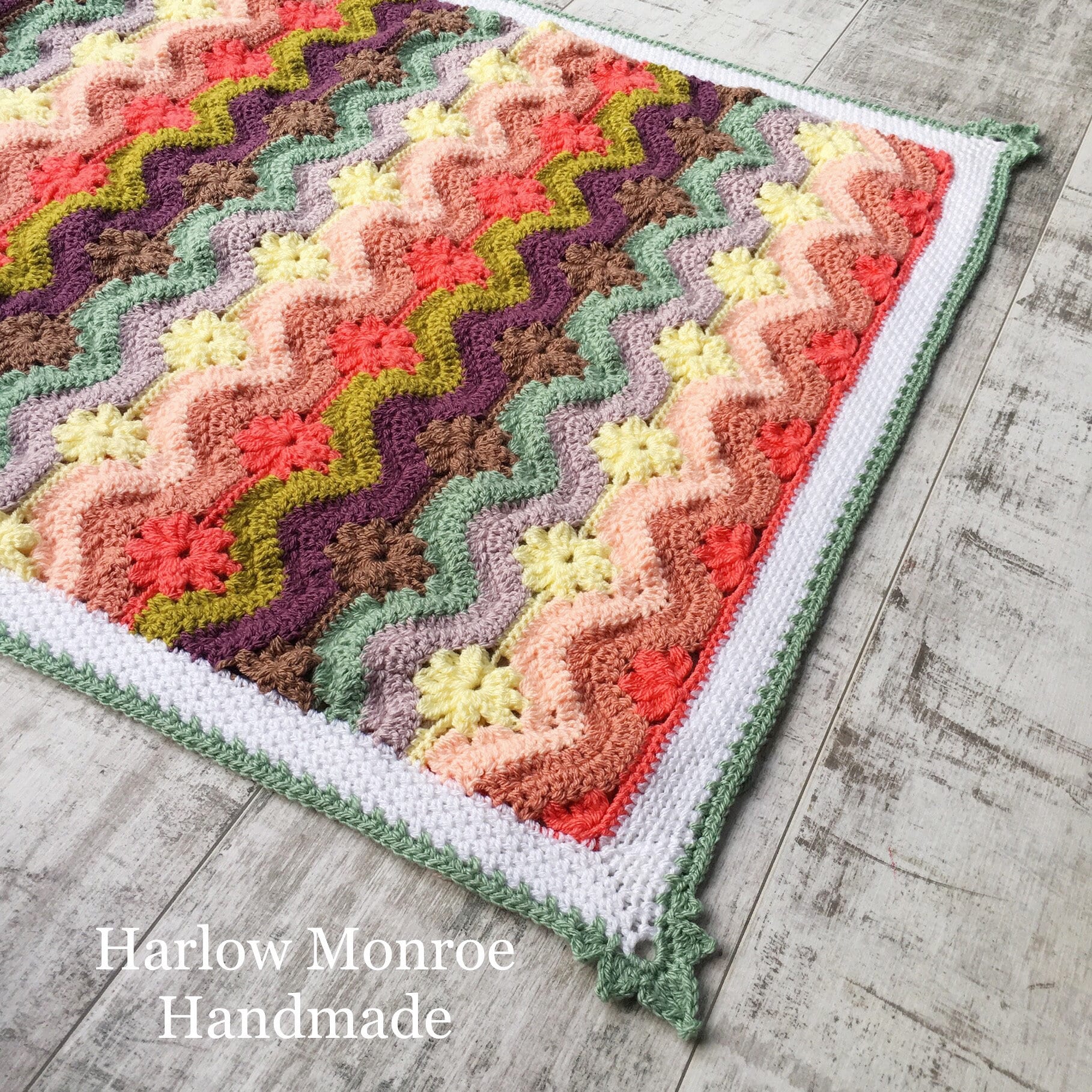 Daisy Chain Blanket Crochet PATTERN - Digital Download PDF File in UK ...