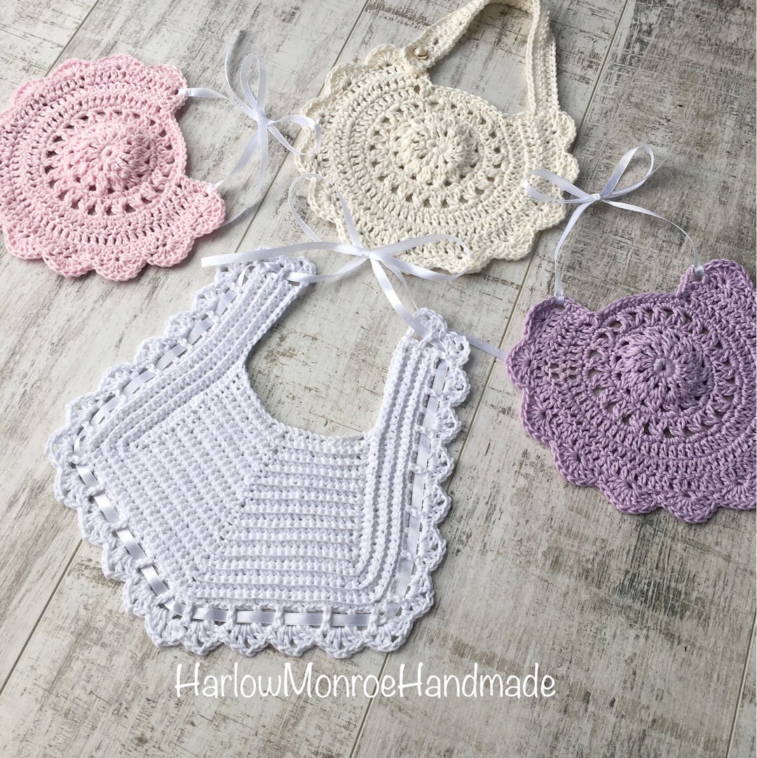 Beautiful Detailed Cotton Baby Bib / Vintage Style Christening Bib ...