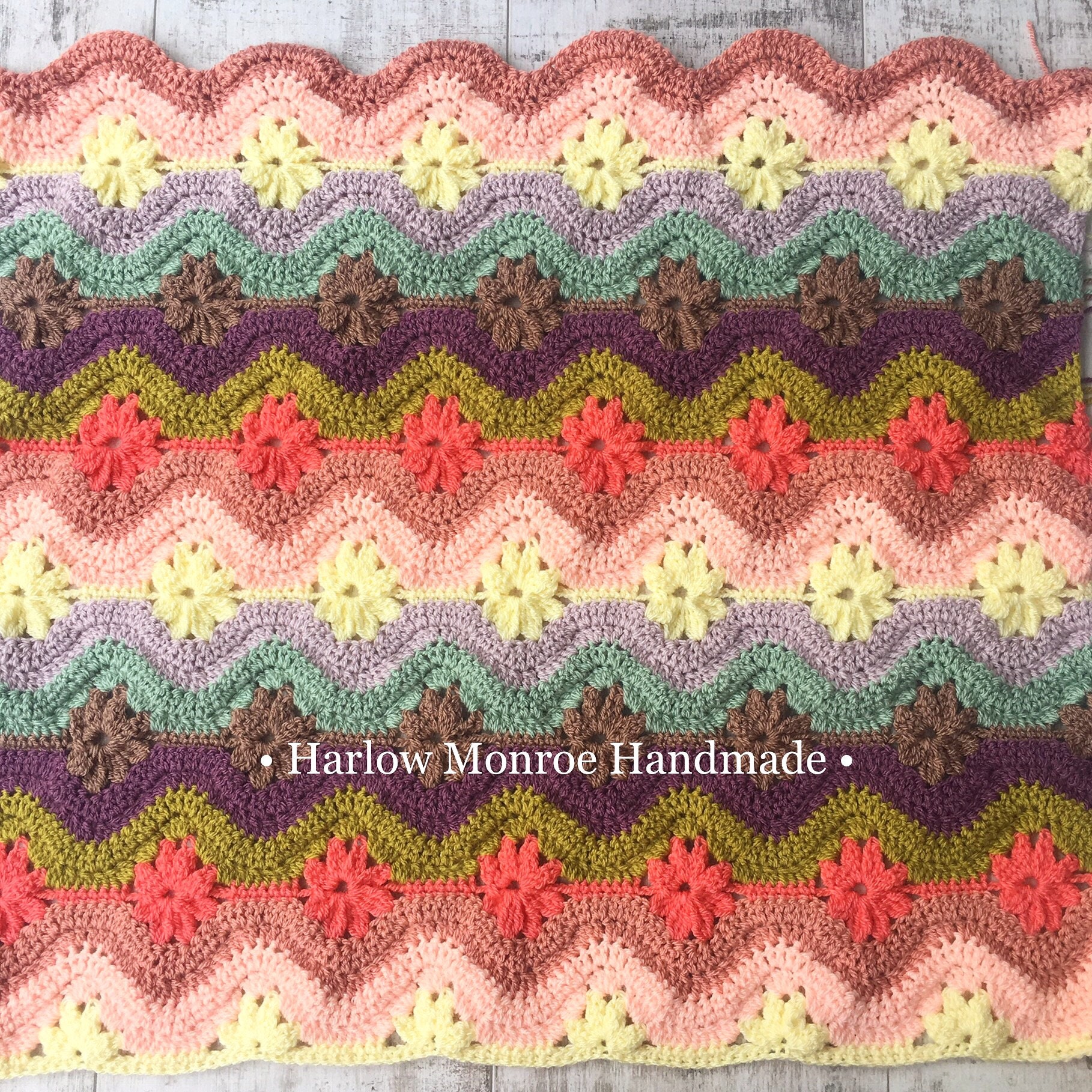 Daisy Chain Blanket Crochet PATTERN - Digital Download PDF File in UK ...