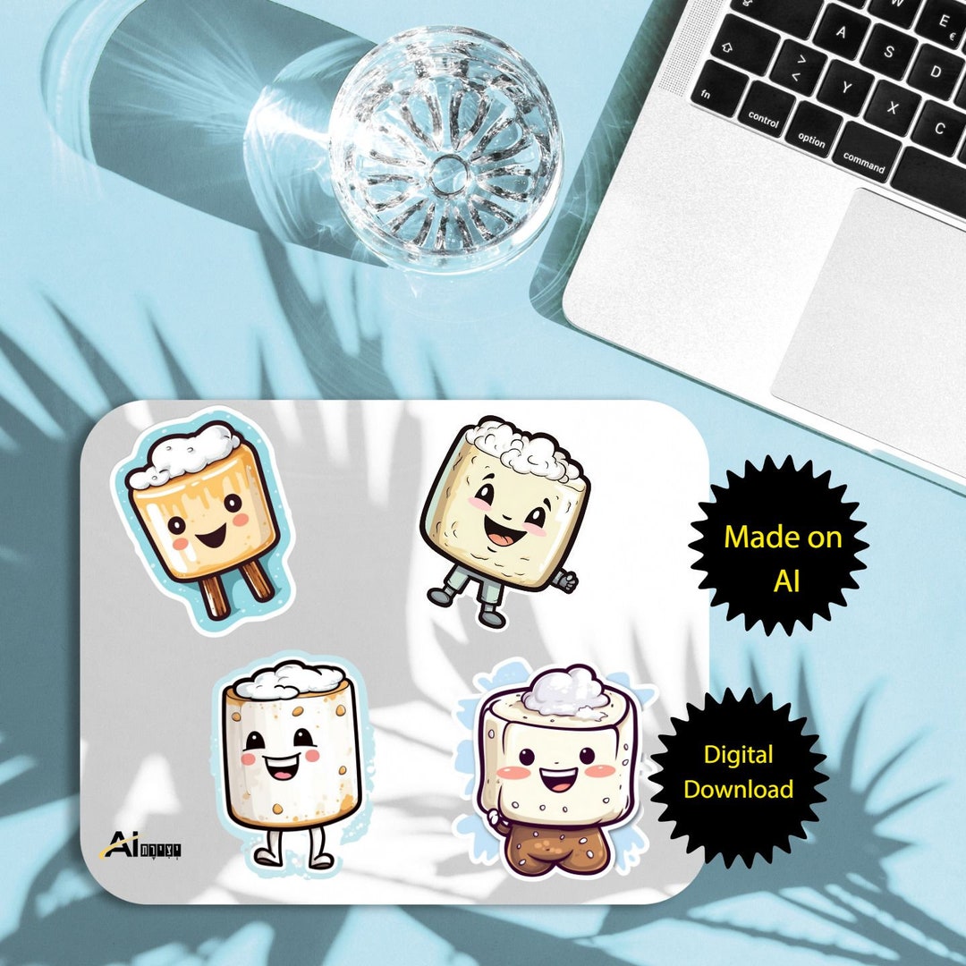 Printable Marshmallow Sticker - Created With an Advanced AI Image ...