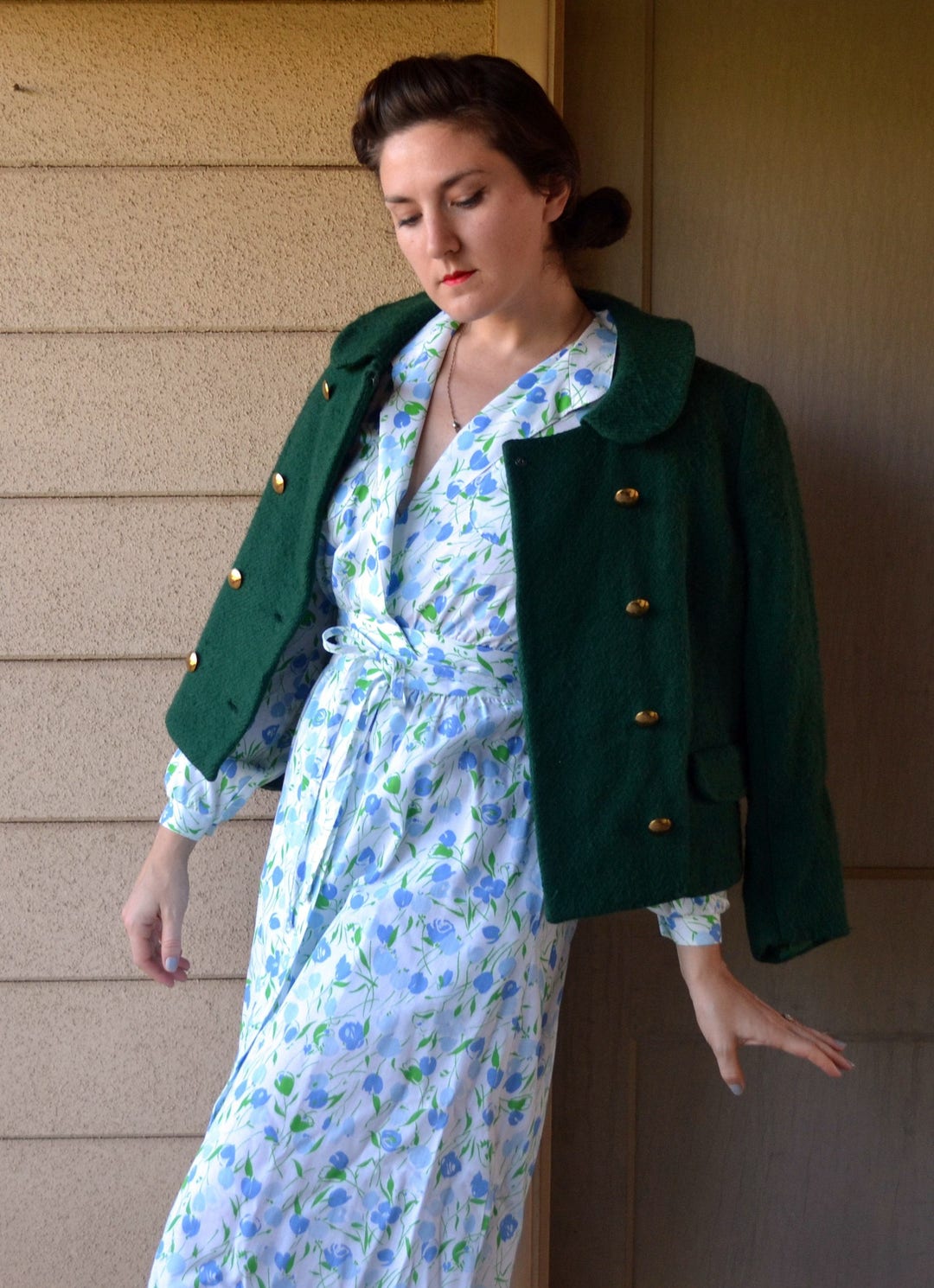 Garland Greenery Jacket Vintage 60's Green Wool Jacket - Etsy