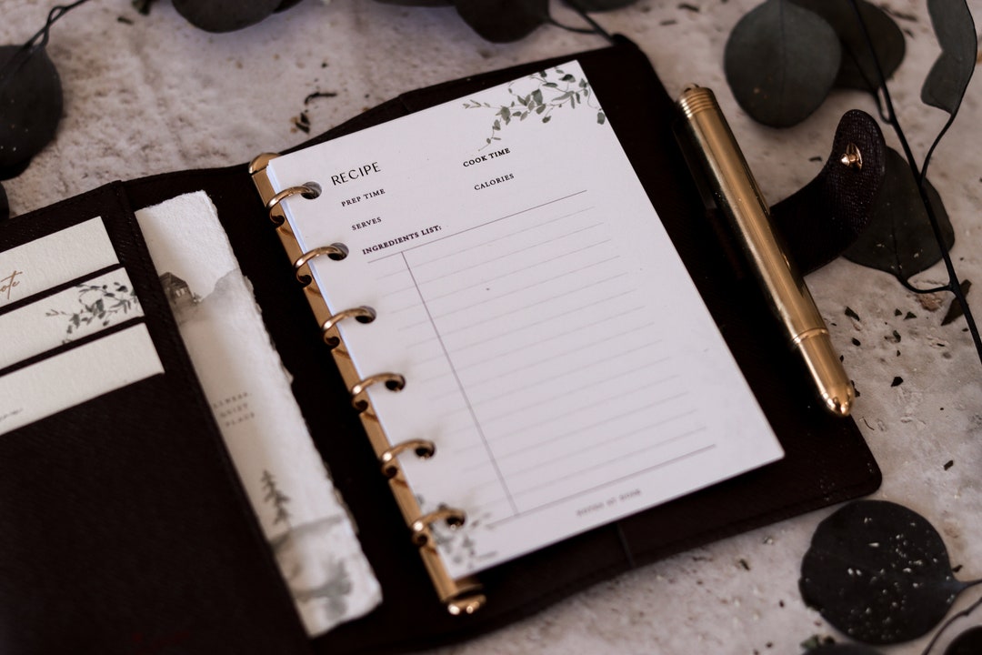 Recipe Inserts | Pocket Sized Planner Inserts - Etsy