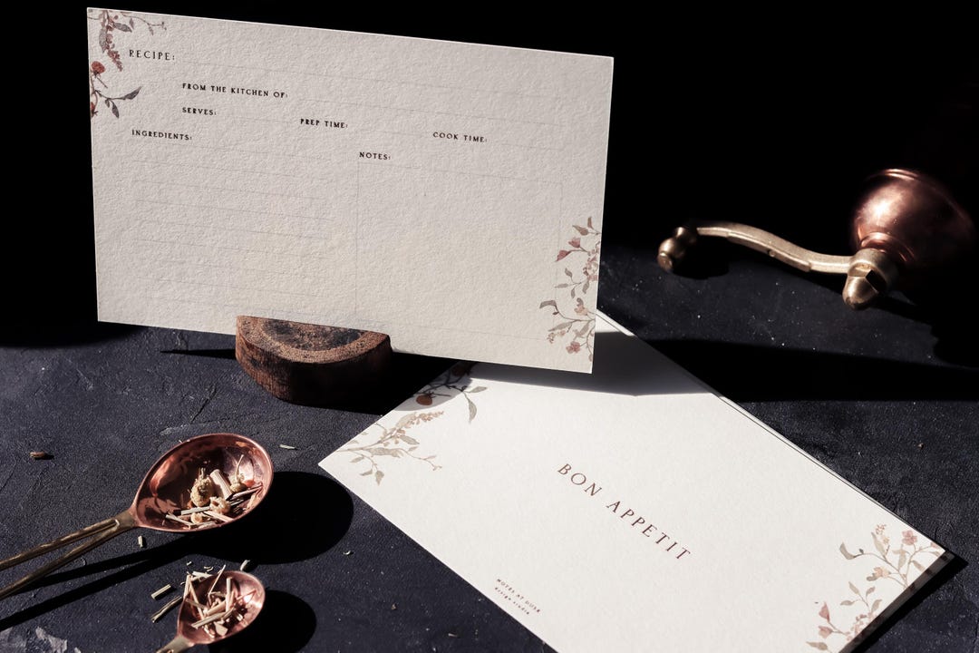 Recipe Cards 'bon Appetit' | Foil Pressed Baking Card Set - Etsy