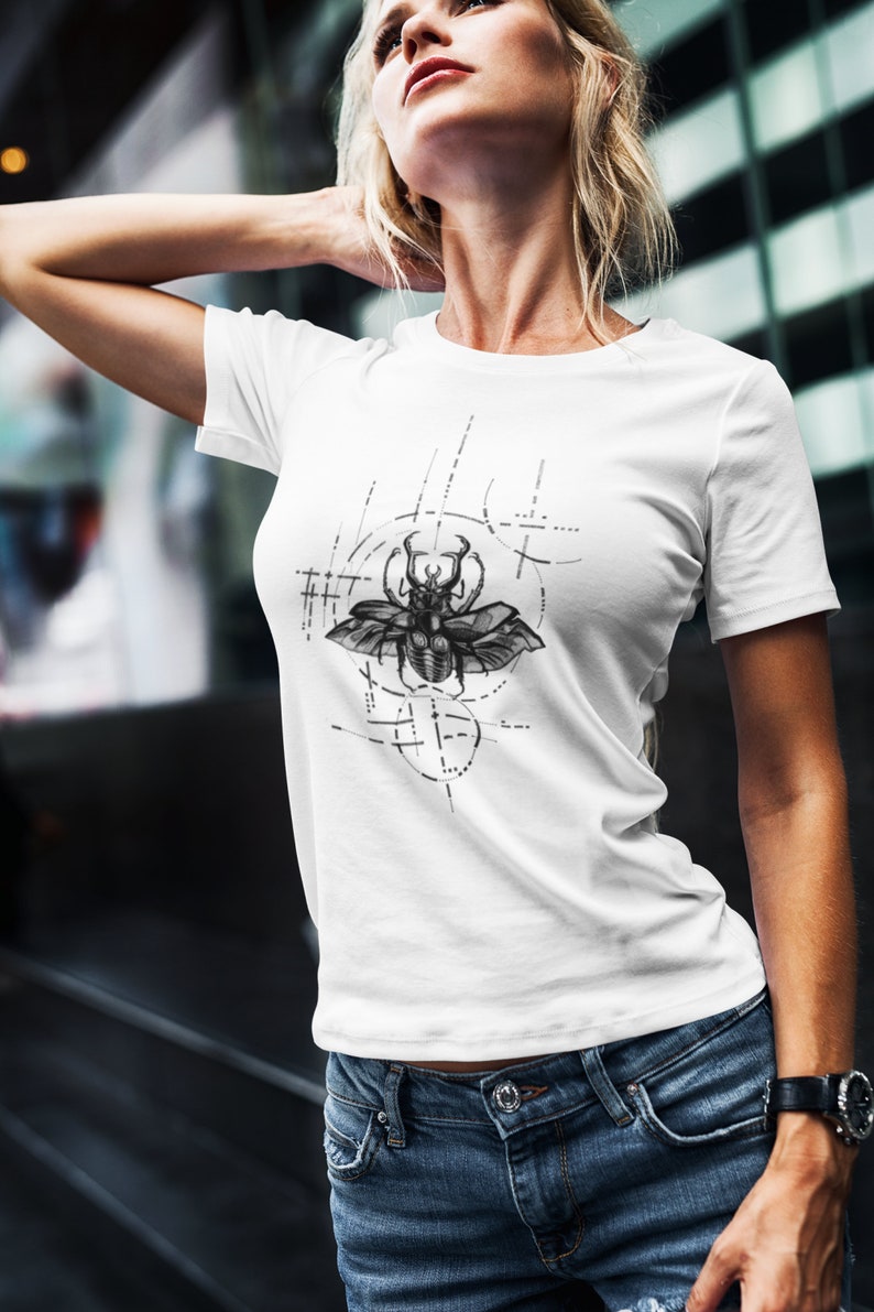 Unisex T-shirt Geometric Stag Beetle Abstract Insect / Bug - Etsy