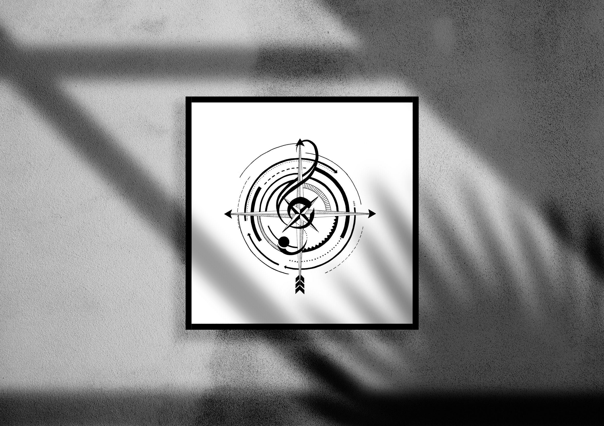 Sol Key Compass Enhanced Matte Paper Poster Geometrical - Etsy