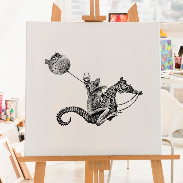 Cowboy Riding Fish - Etsy