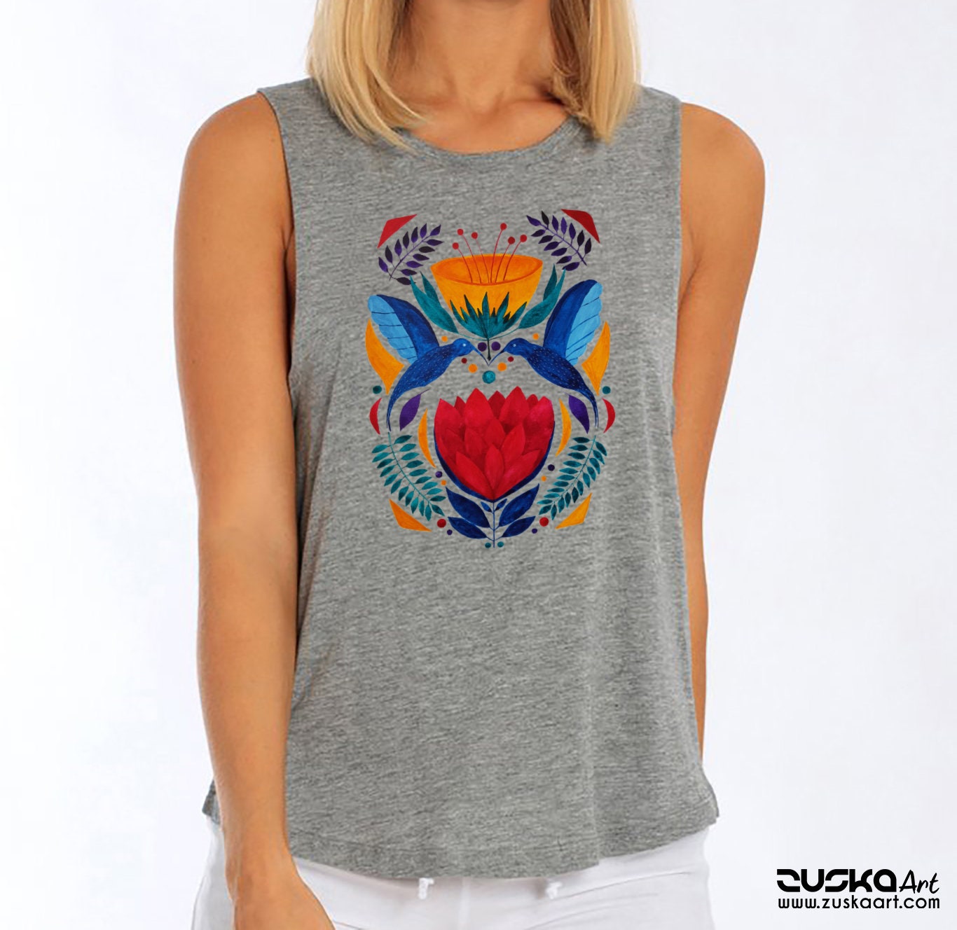 Love Birds Women Sexy and Flowy Muscle Tank Top Graphic Tank Top ...