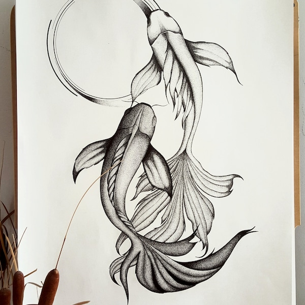 Pointillism Drawing - Etsy