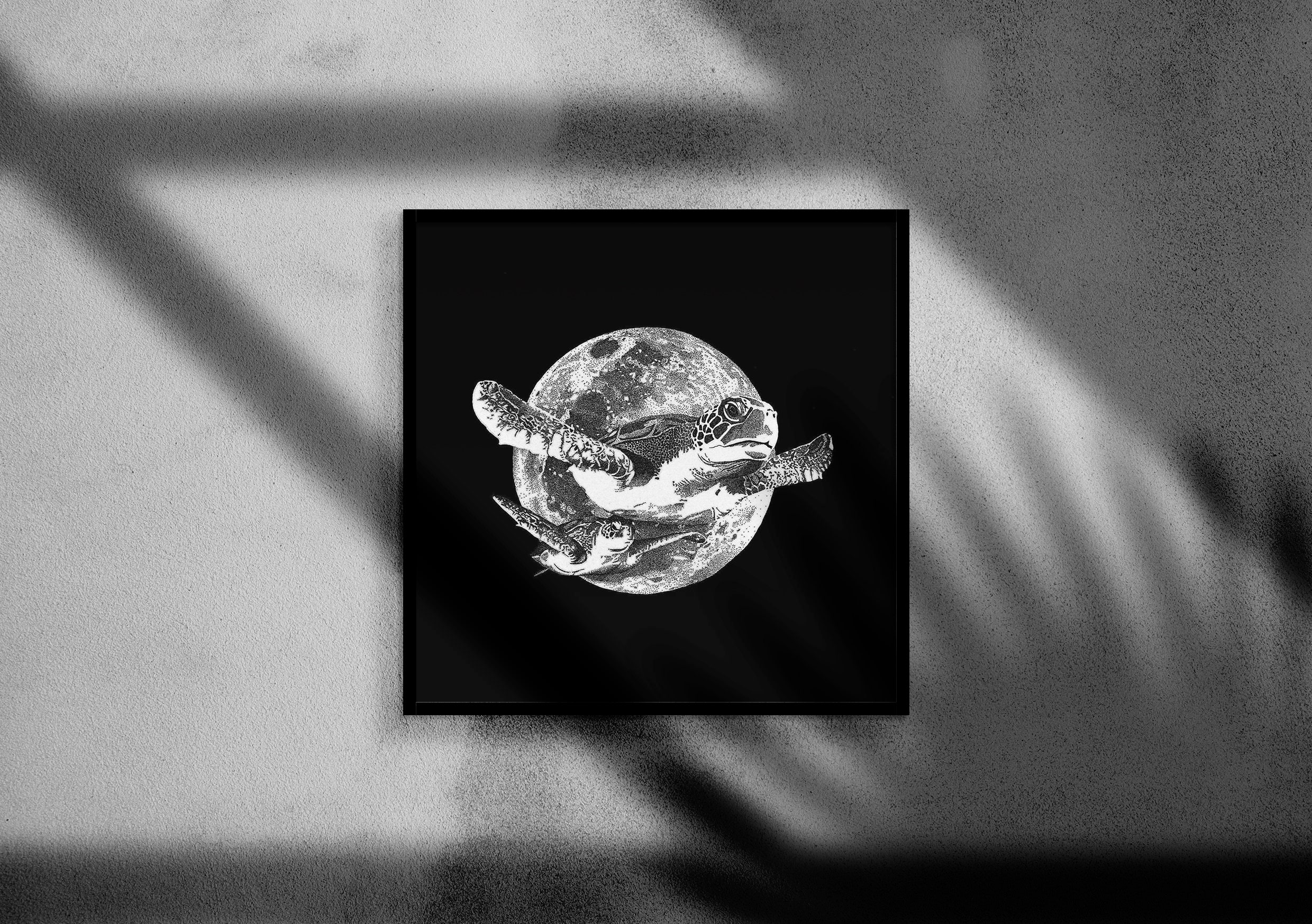 Fly Me to the Moon Flying Sea Turtles Framed Paper Poster - Etsy