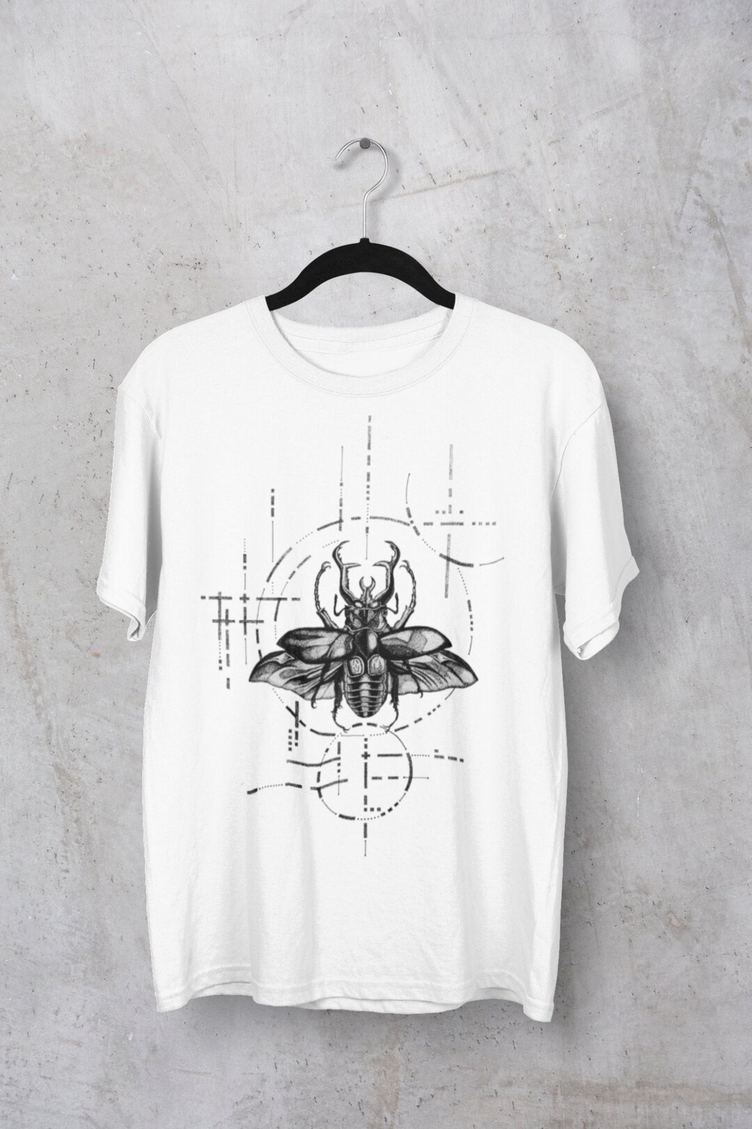 Unisex T-shirt Geometric Stag Beetle Abstract Insect / Bug Art ...