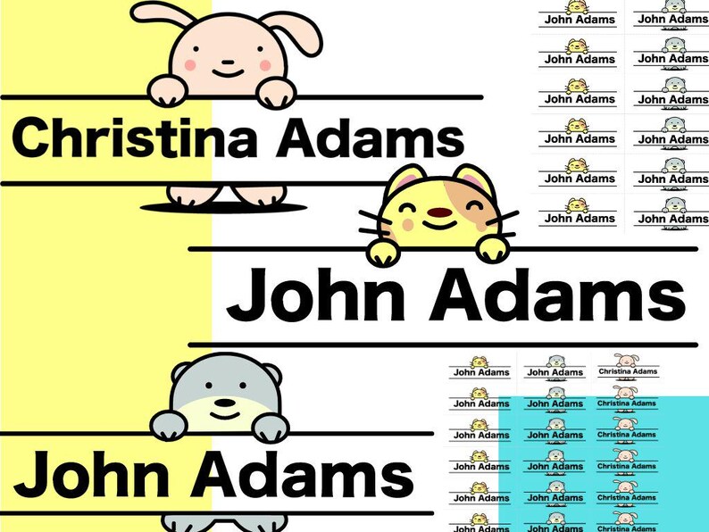 Personal Name Label SVG | Kids Name Labels SVG, Back to School SVG ...