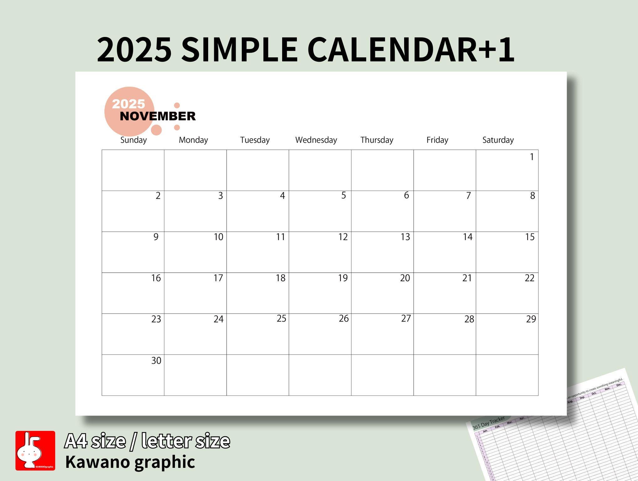 Printable PDF 2025 Monthly Planner/monthly Calendar (sunday Start ...
