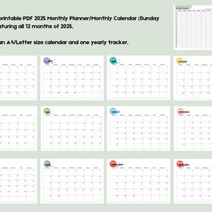 Printable PDF 2025 Monthly Planner/monthly Calendar (sunday Start ...