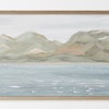 Muted Blue Landscape Painting, Coastal Wall Art, Vintage Coastal Art ...