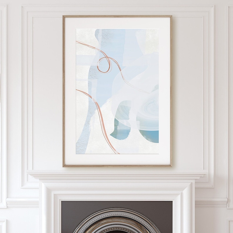 Coastal Abstract Art Digital Download Light and Airy - Etsy