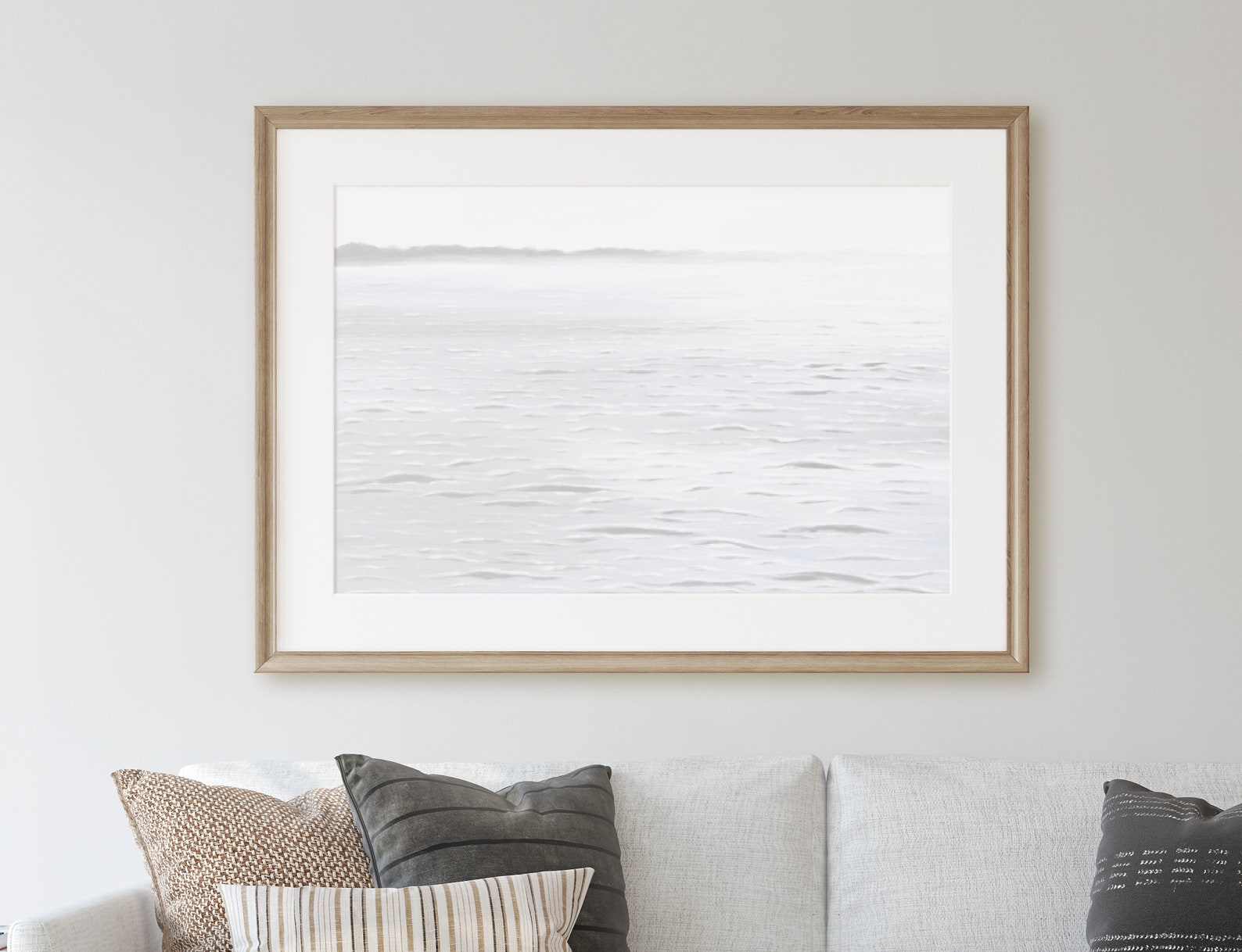Monochrome Black and White Ocean Art Print Neutral Ocean - Etsy
