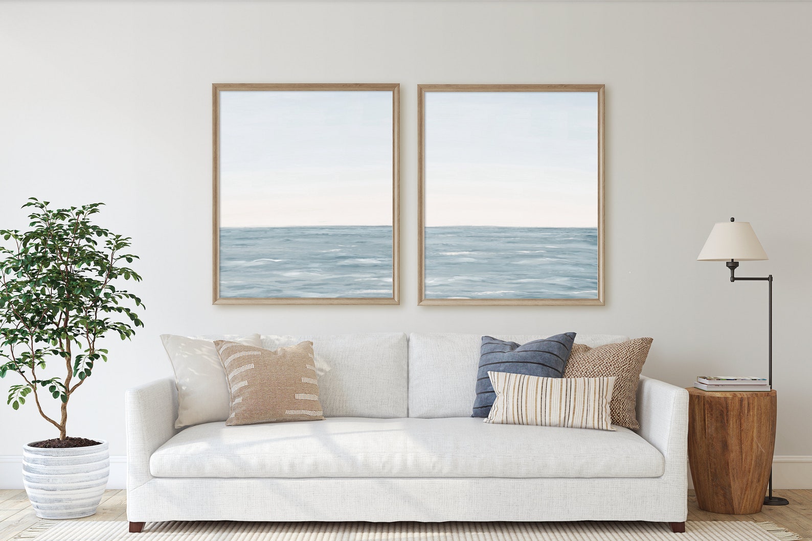 Ocean Wall Art, Set of Two Wall Art, Neutral Ocean Printable, Landscape ...