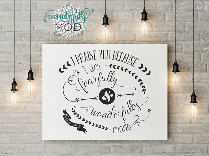 Fearfully and Wonderfully Made Print Psalm 139 Art Bible - Etsy