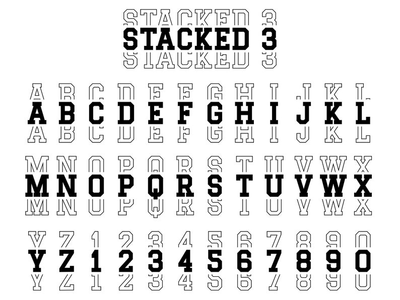 Varsity Font Svg Bundle, Font Bundle for Cricut, Jersey Number Fonts ...