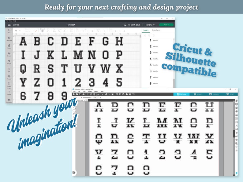 Varsity Font Svg Bundle, Font Bundle for Cricut, Jersey Number Fonts ...