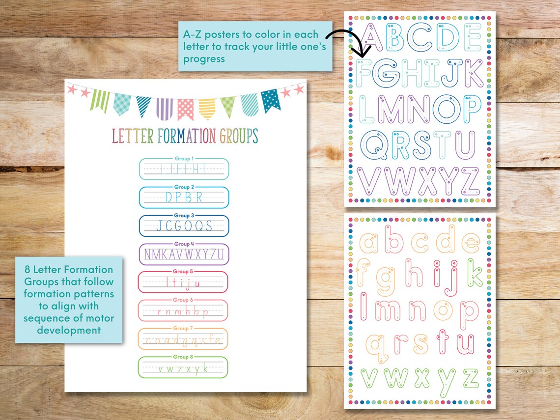 Handwriting Practice, Printable Oversized ABC Cards, Play Dough Mats ...