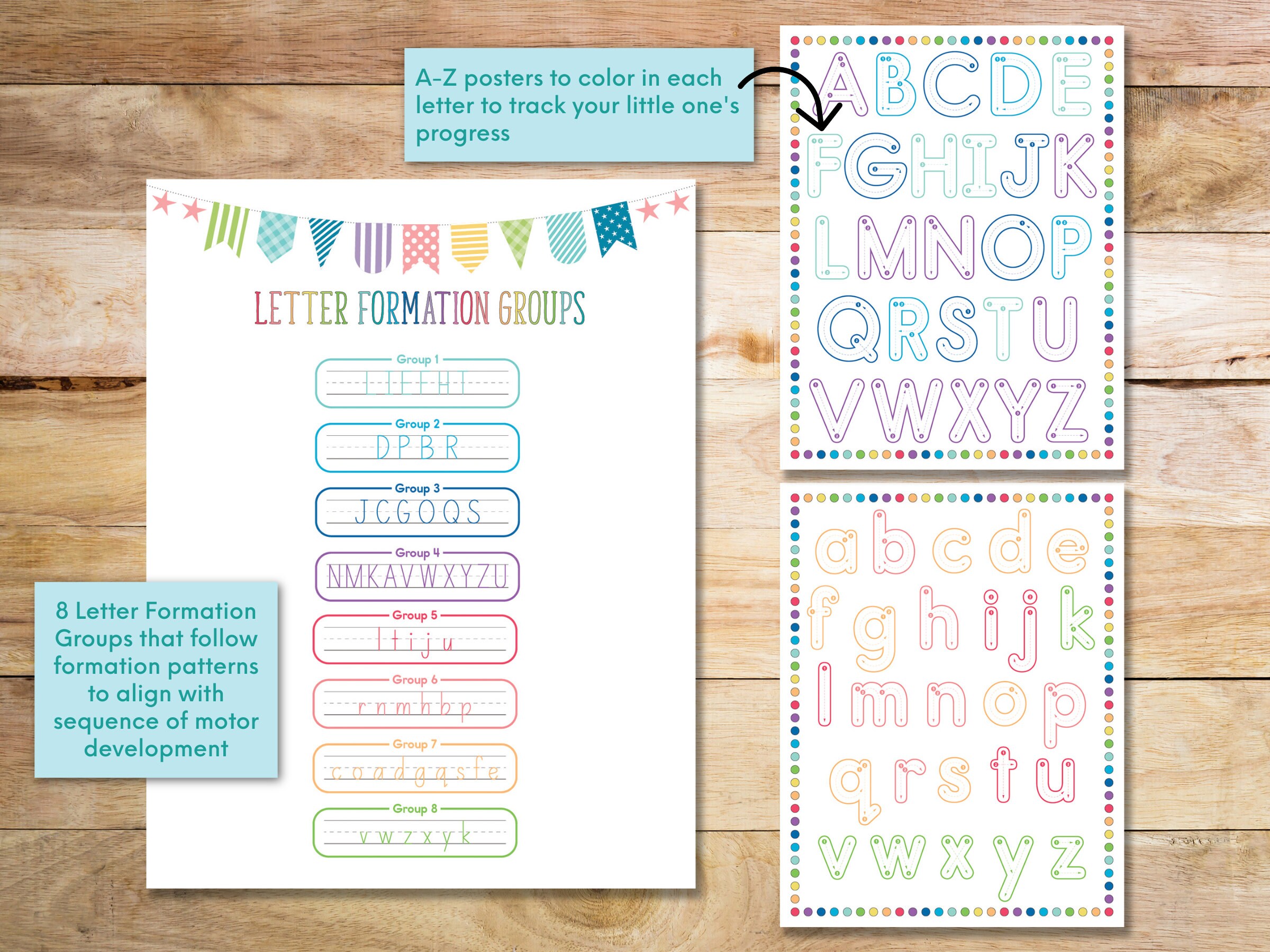 Handwriting Practice, Printable Oversized ABC Cards, Play Dough Mats ...