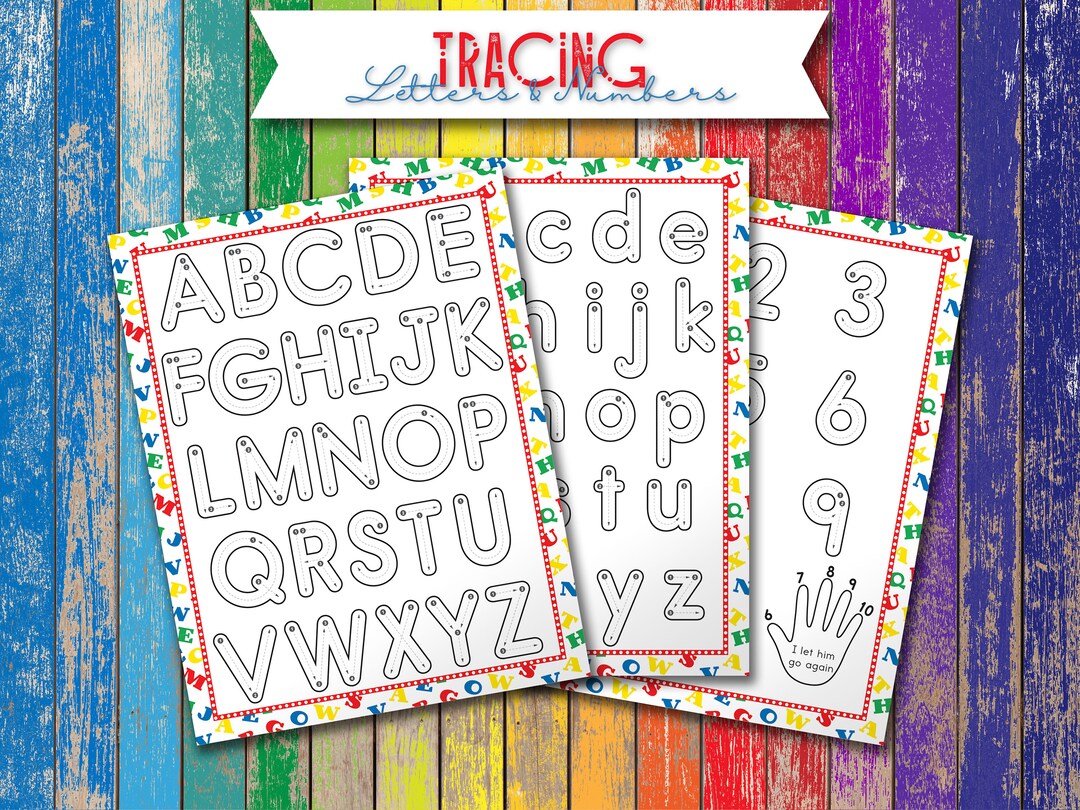 Alphabet Letter Tracing Printable, ABC and Numbers Writing Practice ...