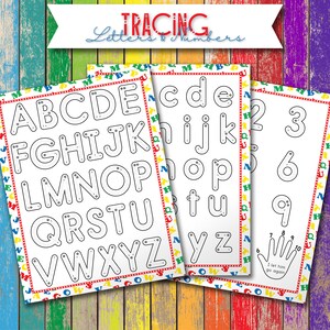 Alphabet Letter Tracing Printable, ABC and Numbers Writing Practice ...