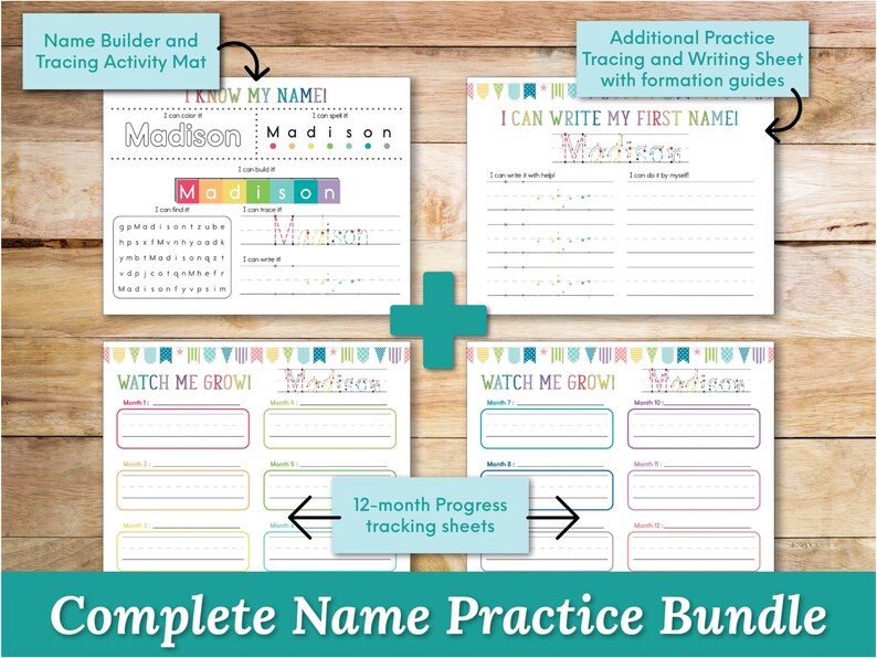 Name Tracing Worksheet Printable, Custom Name Spelling Activity ...
