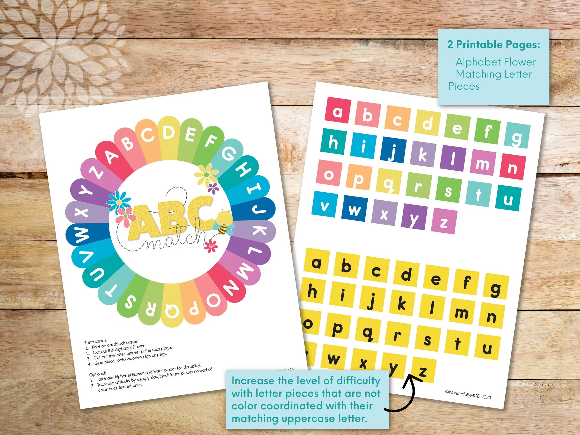 Alphabet Matching Flower | Teach Letter Recognition | DIY Learning ...