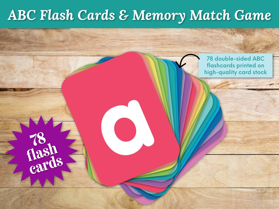 Alphabet Flash Cards and Memory Match Game, Nursery Decor, Montessori ...