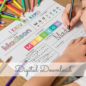 Name Tracing Worksheet Printable, Custom Name Spelling Activity ...