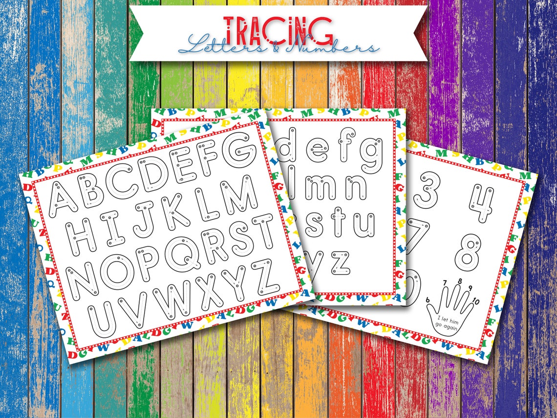 Alphabet Letter Tracing Printable, ABC and Numbers Writing Practice ...