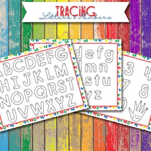Alphabet Letter Tracing Printable, ABC and Numbers Writing Practice ...