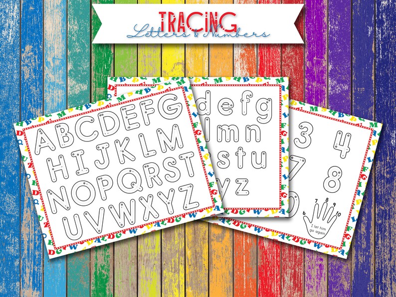 Alphabet Letter Tracing Printable, ABC and Numbers Writing Practice ...