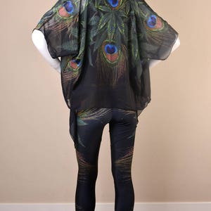 Peacock Kimono Jacket, Fringe Kimono Cardigan, Cannabis Sheer Kimono ...