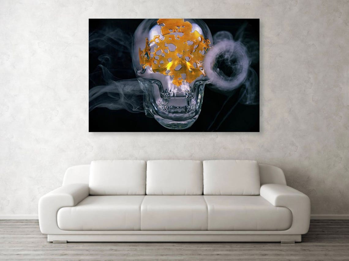 Stoner Decor Wall Art Stoner Gift Skull 420 Art Print - Etsy